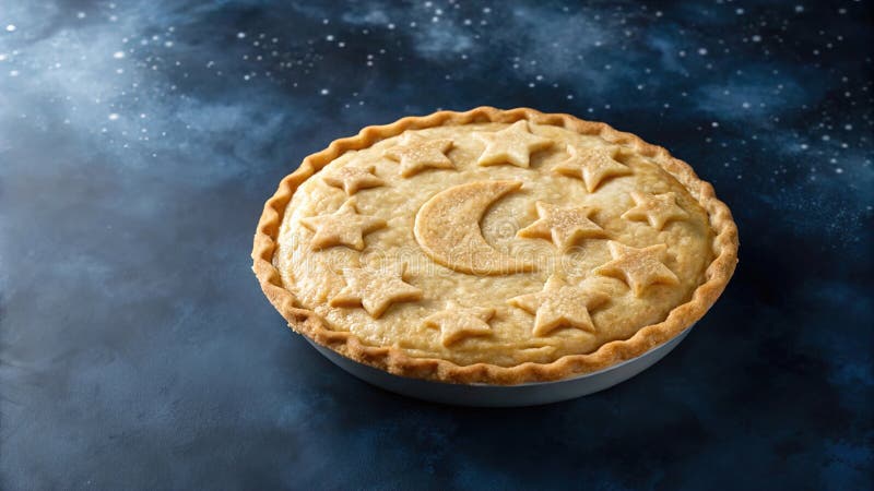 A Winter Solstice Pie with Moon and Star Crust Design Stock ...
