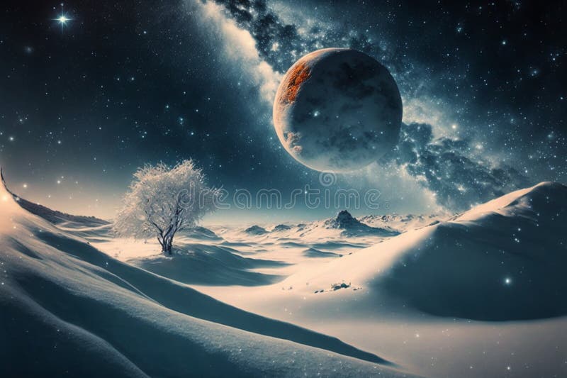 Winter Space of Snow Ai Generated Stock Illustration - Illustration of ...