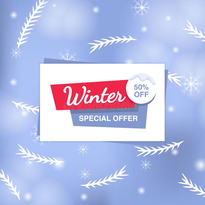 Winter Special Offer Sale Banner with Text Stock Vector - Illustration ...