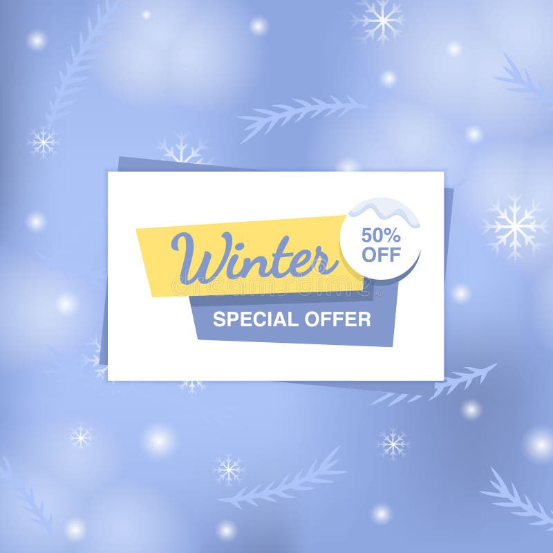 Winter Special Offer Sale Banner with Text Stock Vector - Illustration ...