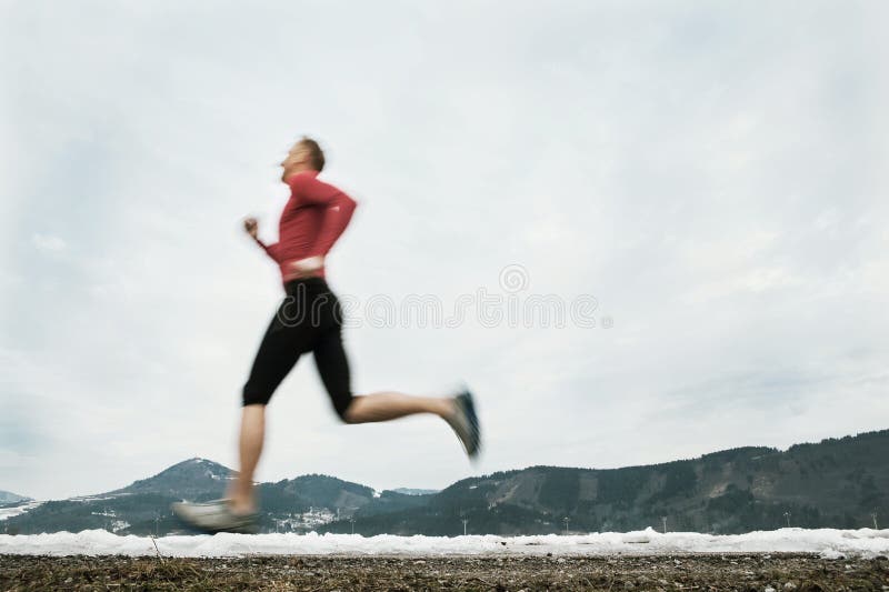 Winter speed runner stock image. Image of asphalt, body - 51371277