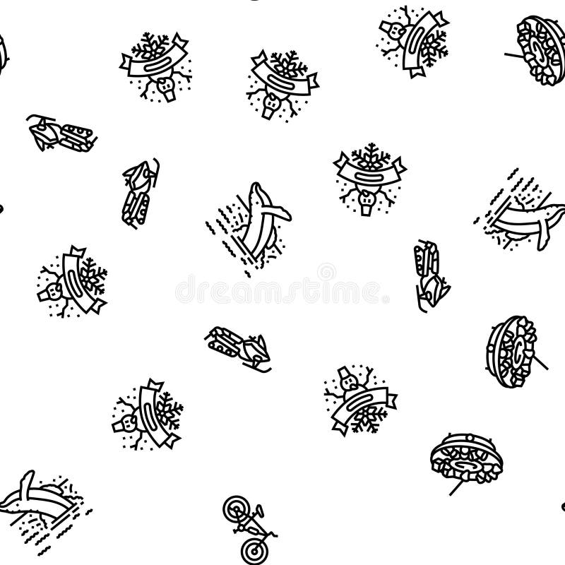 Winter Spend Time Seamless Pattern Vector Stock Illustration ...