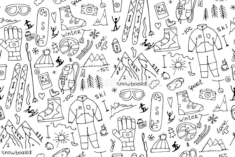 Winter Sport, Seamless Pattern for Your Design Stock Vector ...