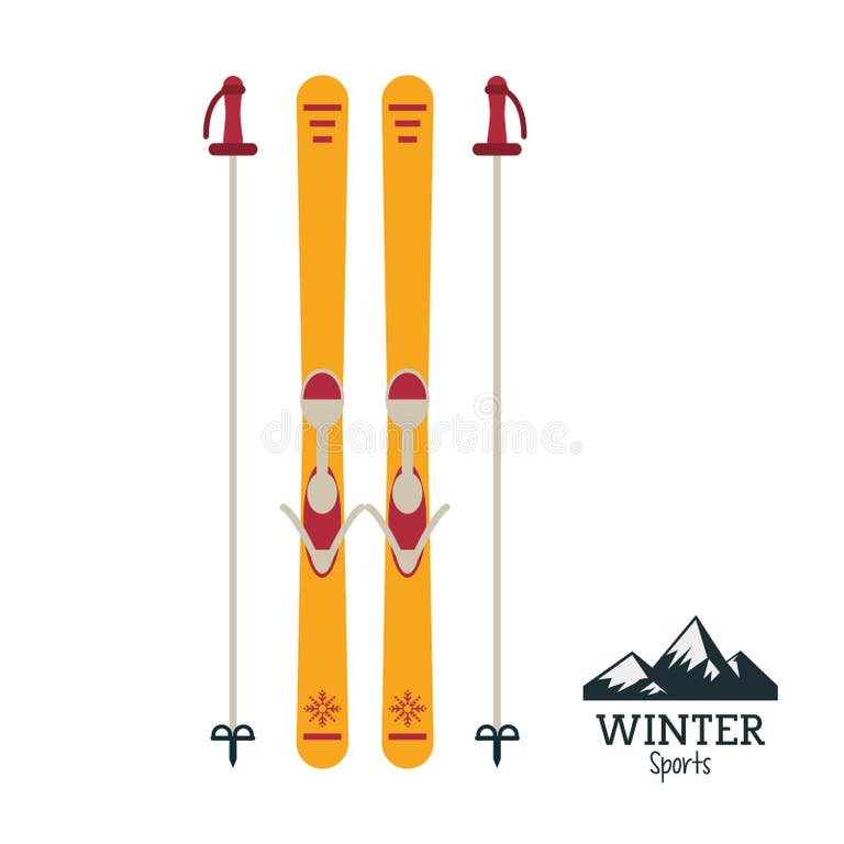 Winter Sport Ski Tools Emblem Stock Vector - Illustration of watermark ...