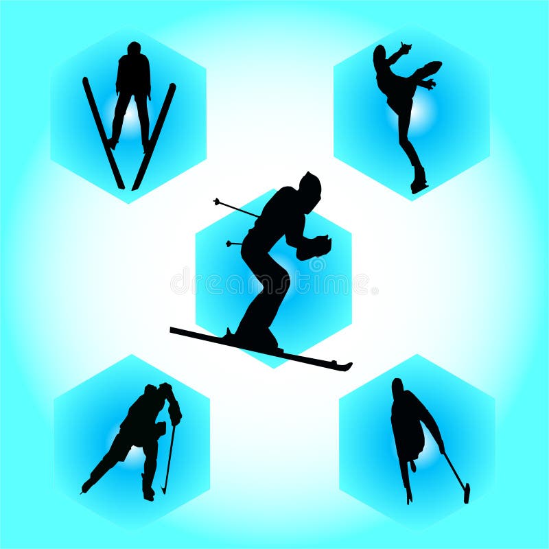 Winter sports stock vector. Illustration of cool, single - 4534872