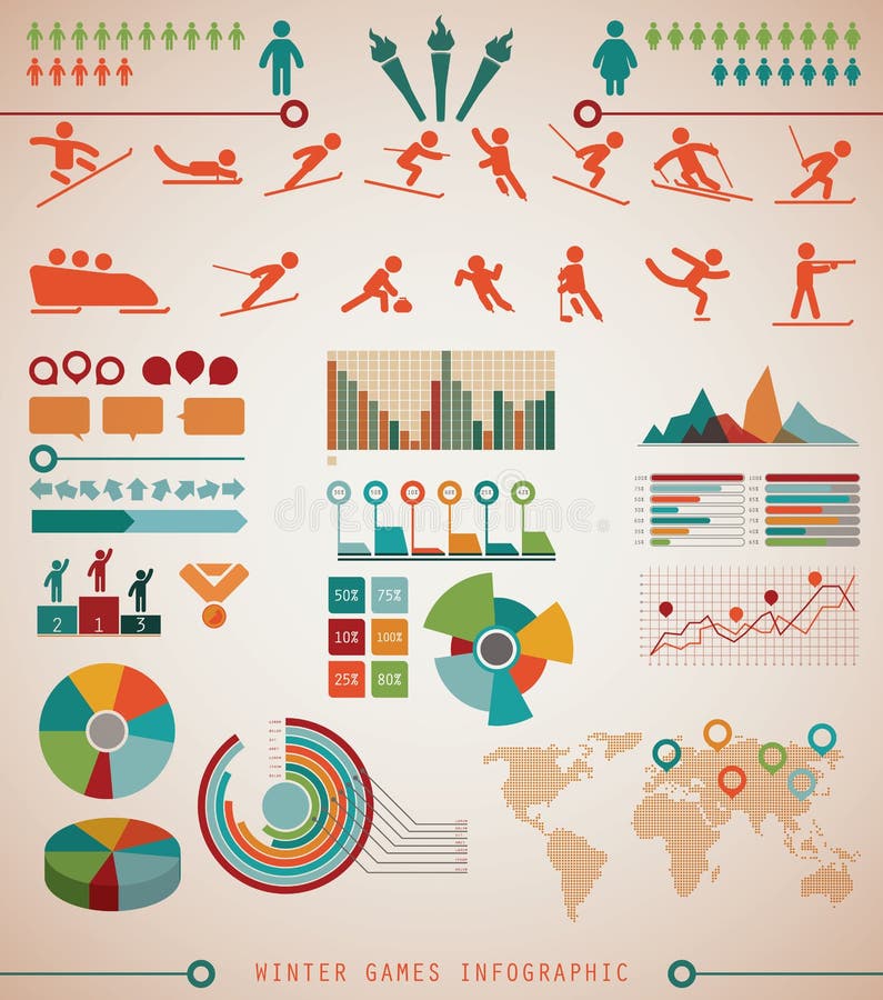 Winter Sports Games Info Graphics Stock Vector - Illustration of alpine ...