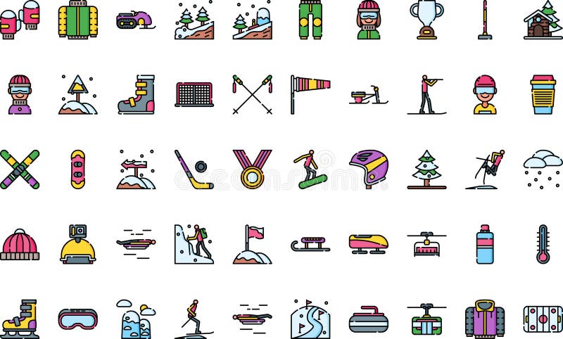 Winter Sports Icons High-Quality Vector Icons Collection with Editable ...