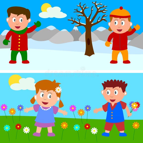Kids Drawing Spring Stock Illustrations – 41,095 Kids Drawing Spring ...
