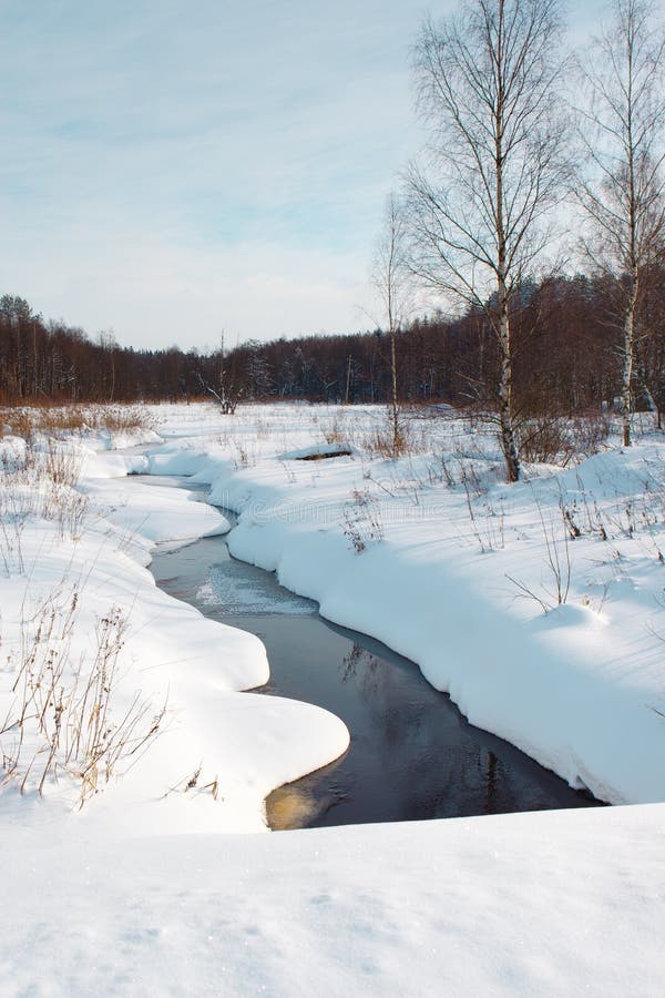 Winter or spring landscape stock photo. Image of snow - 37071338