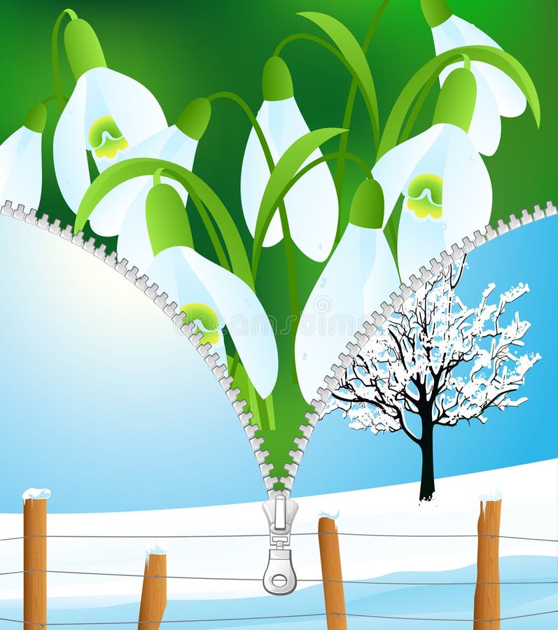 Winter-spring Season Change Illustration Stock Illustration ...