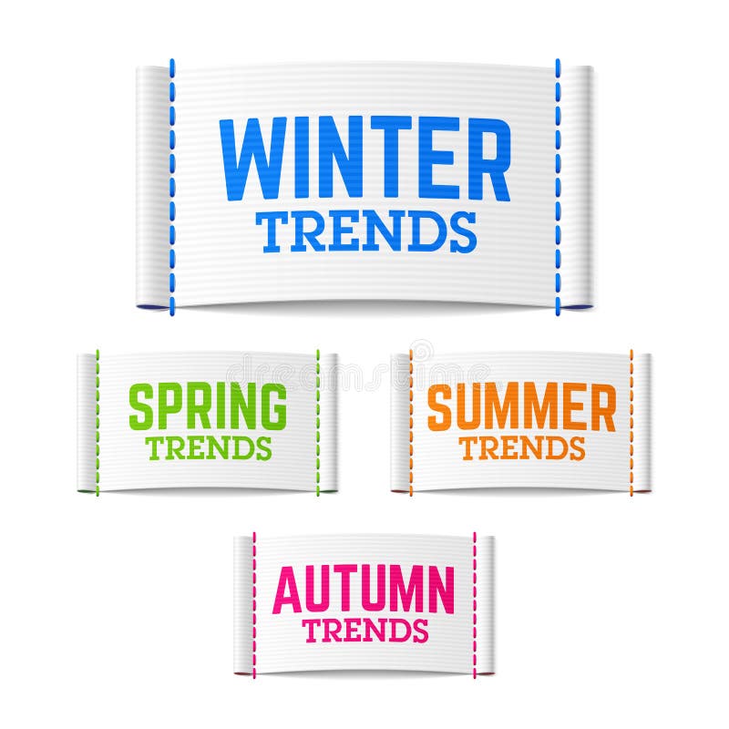 Winter, Spring, Summer and Autumn Trends Labels Stock Vector ...