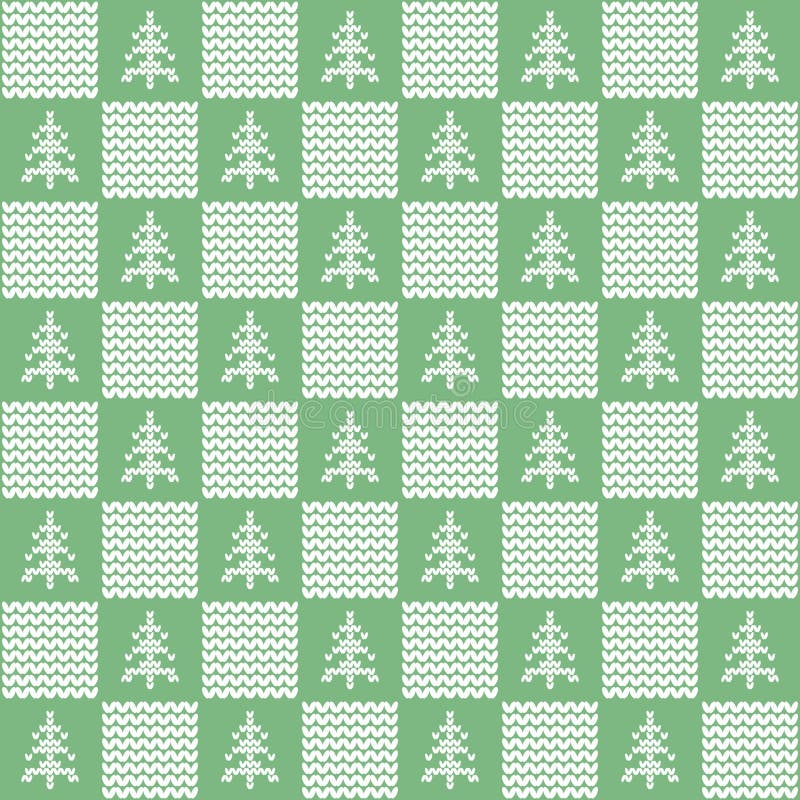 Winter Square Pattern. Seamless Geometric Checkered Print with Knitted ...