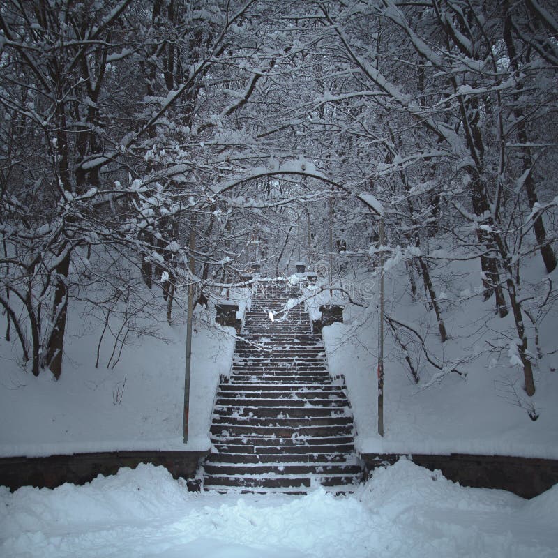 Winter stairs stock photo. Image of calmness, footway - 51454028