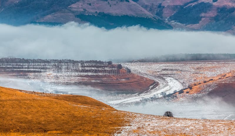 The Steppe in the Mountains. Stock Photo - Image of nature, hilly ...