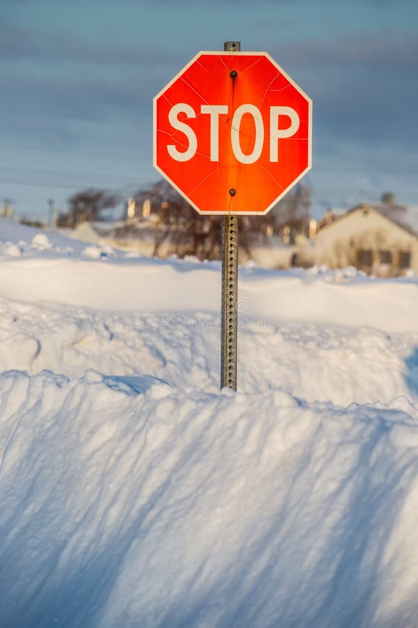 Winter Stop Sign stock image. Image of road, snow, outside - 45598293