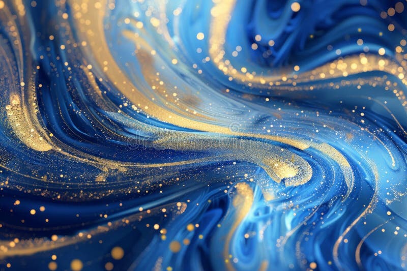 Winter Storm. Abstract Blue Sparkles on Dark Background Stock Image ...