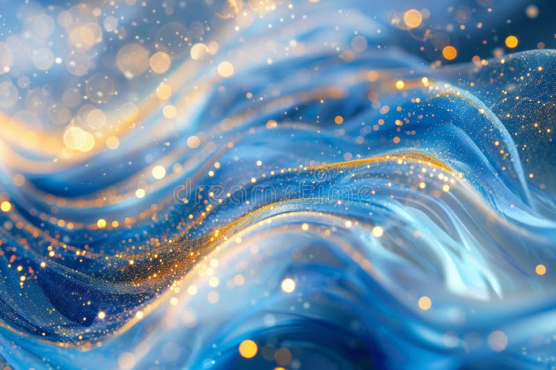 Winter Storm. Abstract Blue Sparkles on Dark Background Stock Image ...