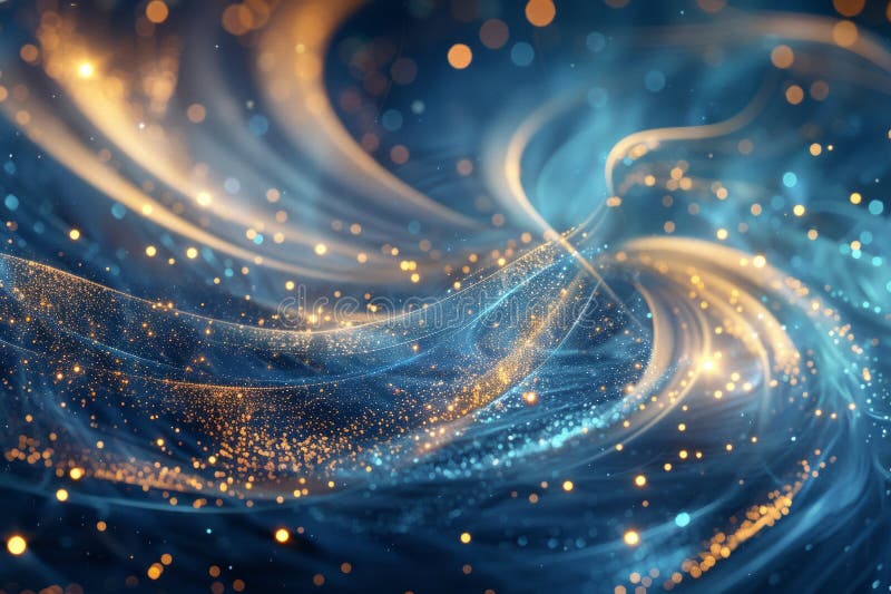 Winter Storm. Abstract Blue Sparkles on Dark Background Stock Image ...