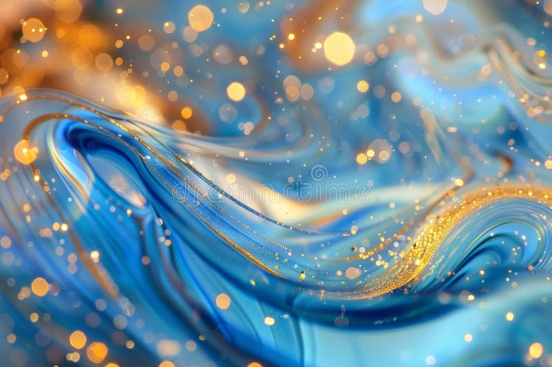 Winter Storm. Abstract Blue Sparkles on Dark Background Stock Image ...