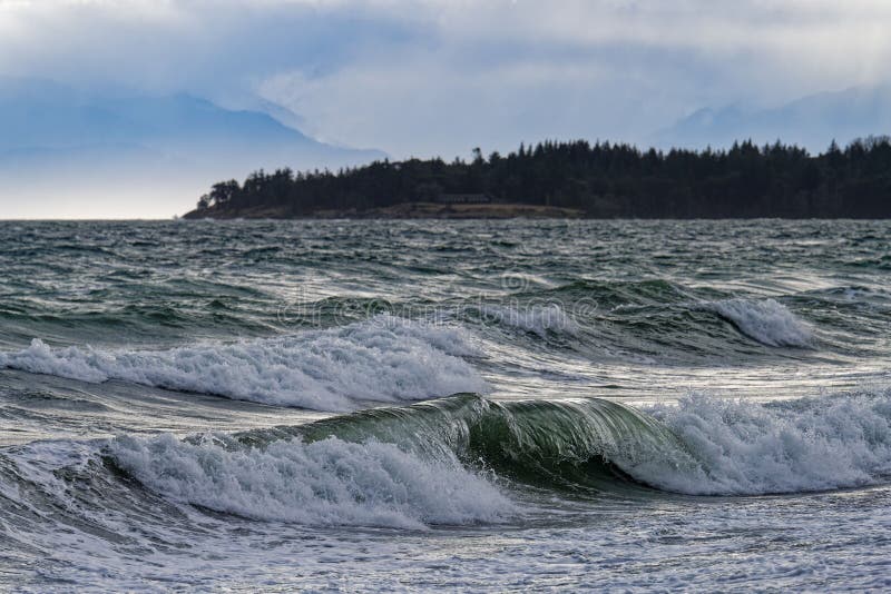 Winter Storm at Esquimalt Lagoon Causing Large Waves on the Beautiful ...