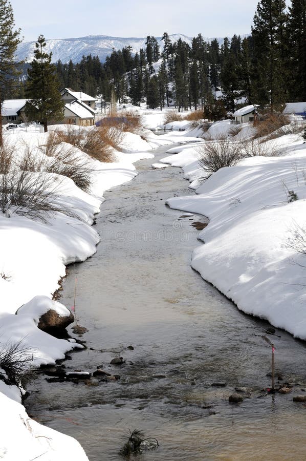 Winter stream stock photo. Image of water, alpine, mountains - 16862444