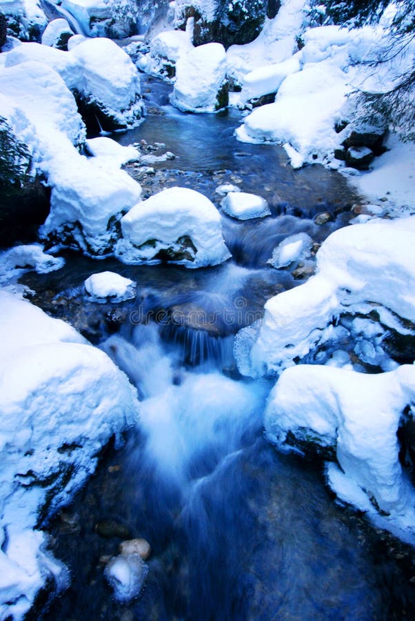 Winter stream stock photo. Image of flowing, scenic, scenery - 4000592