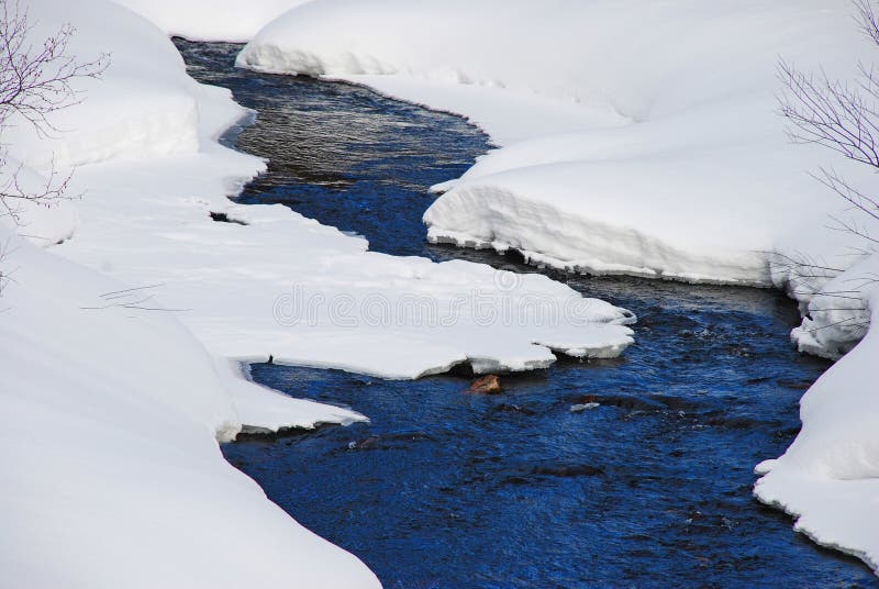 Winter Stream stock photo. Image of water, serene, covered - 4692912