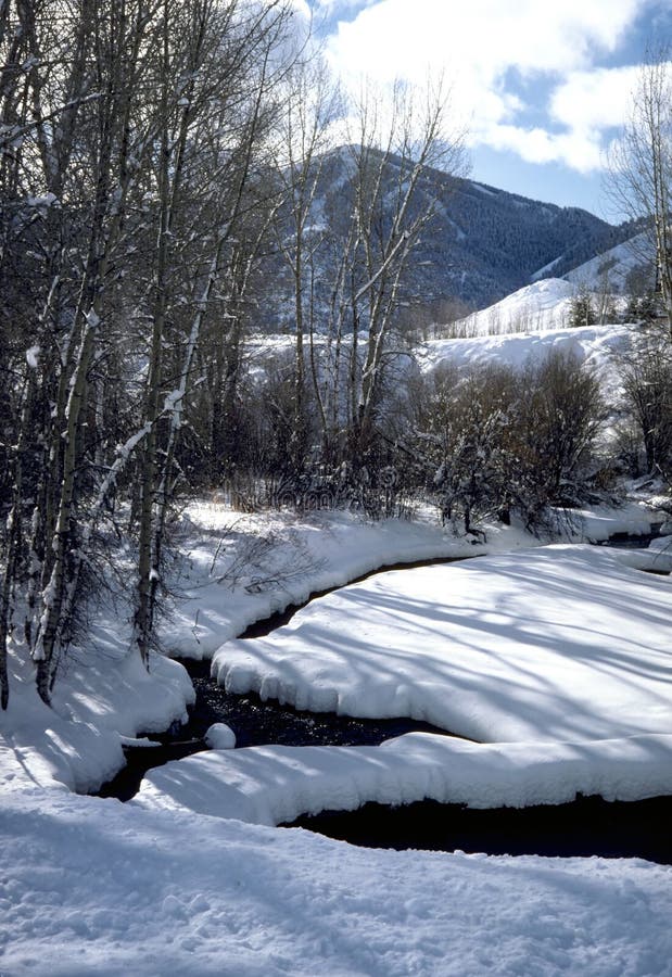 Winter Stream stock image. Image of pattern, snow, mountain - 55781