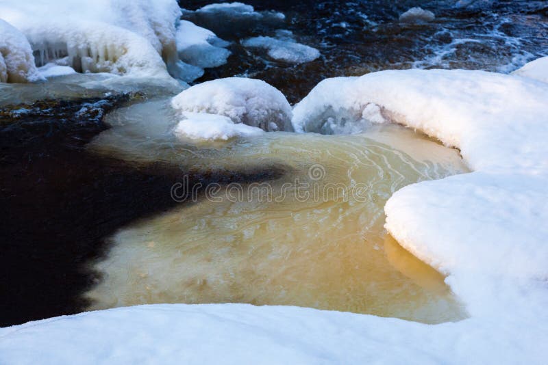Winter stream stock image. Image of snowy, brook, freeze - 82984887