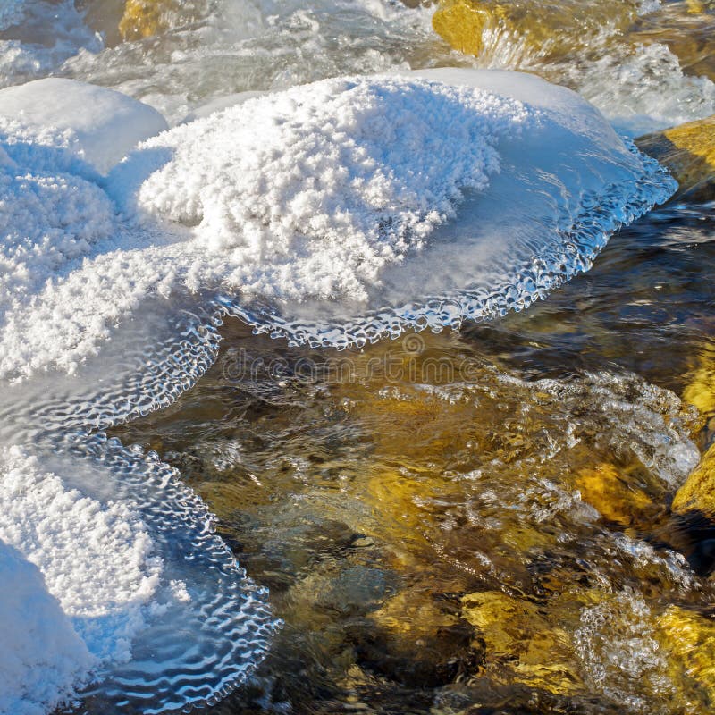 Winter stream stock photo. Image of frozen, snow, nature - 83682266