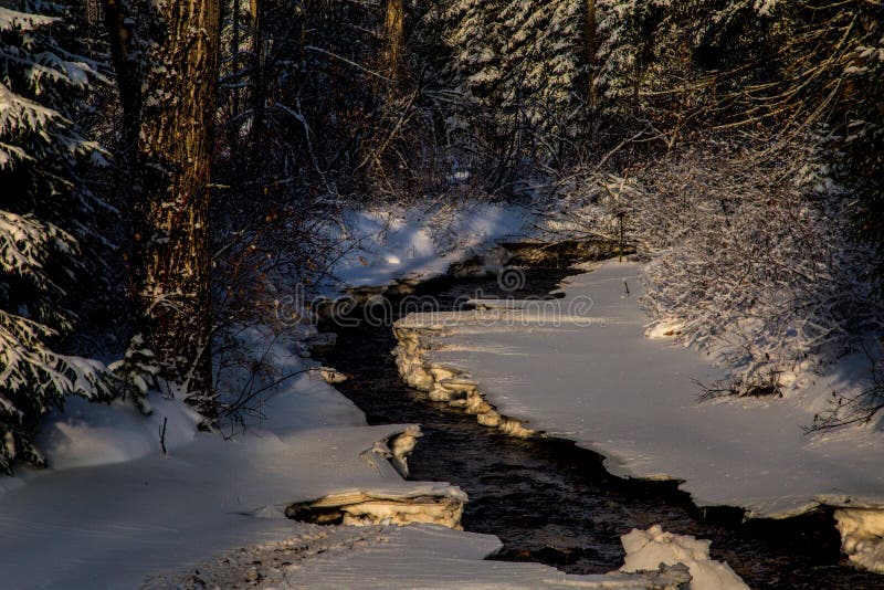 Winter Stream stock image. Image of water, snowy, stream - 51647913