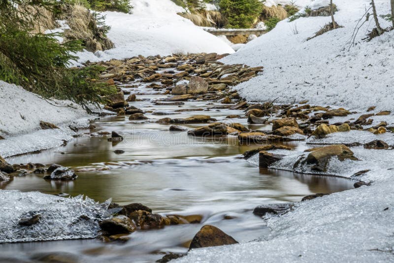 Winter stream stock photo. Image of hiking, creek, current - 88744496