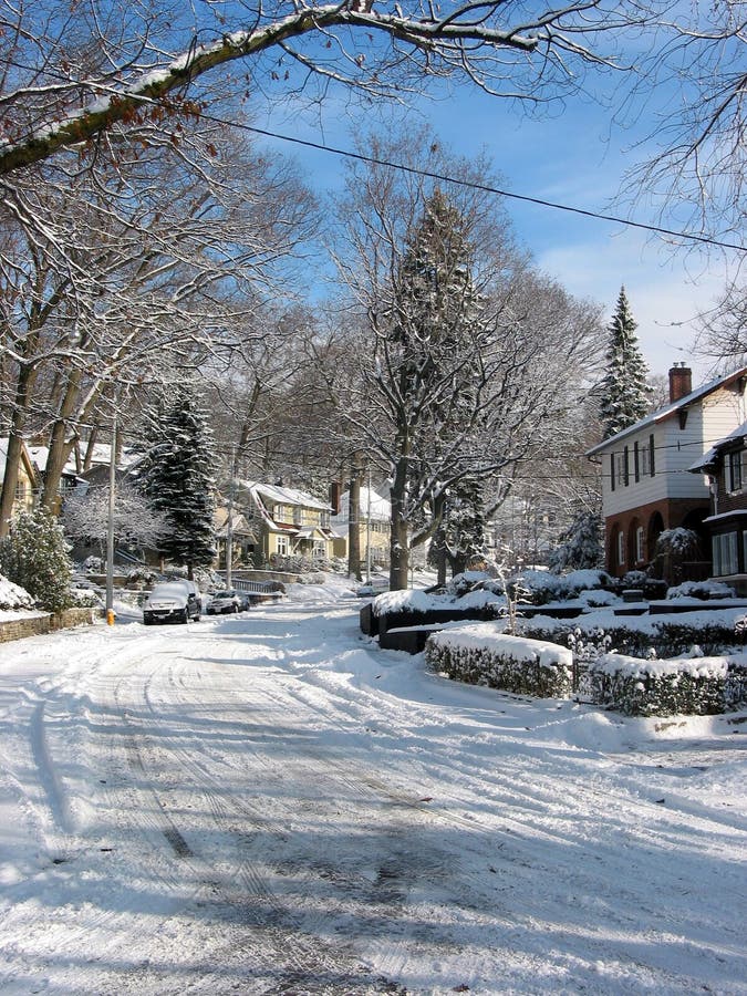 Winter street 2 stock image. Image of suburban, cold, residential - 392401