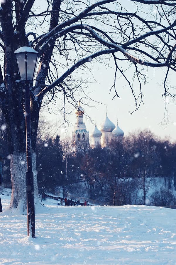 Winter Light Street and Tree Stock Image - Image of people, footpath ...