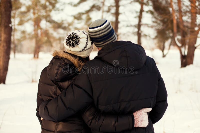 Winter stroll stock image. Image of couple, female, positivity - 38977757
