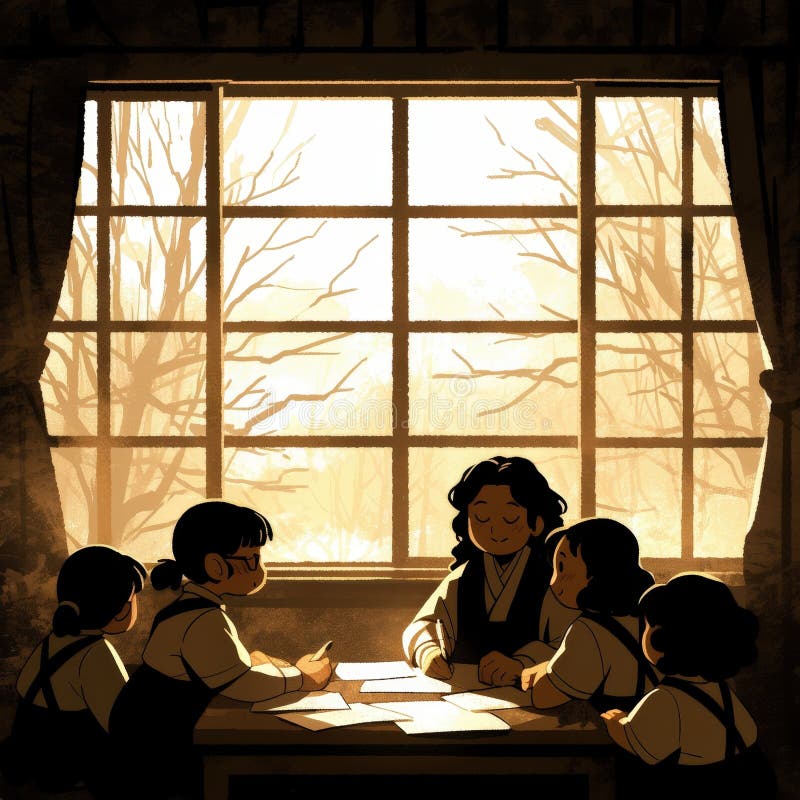 Winter Study Session stock illustration. Illustration of winter - 360308082