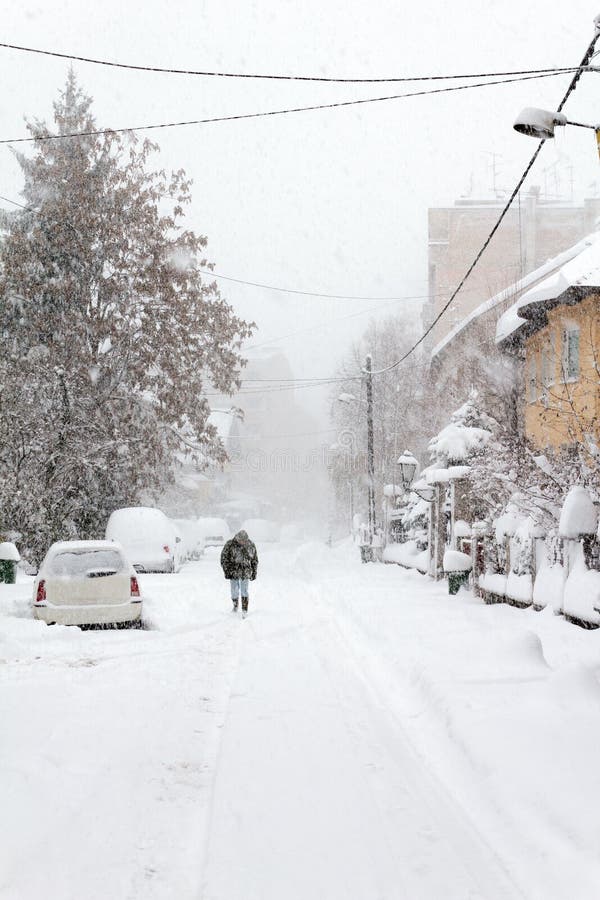 Winter in suburbs stock photo. Image of snow, exterior - 28089196