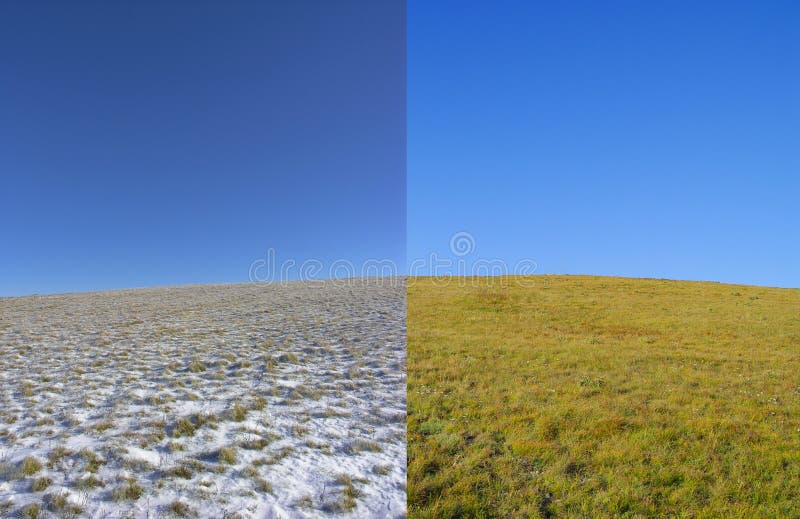 Winter and summer field stock image. Image of background - 42023359