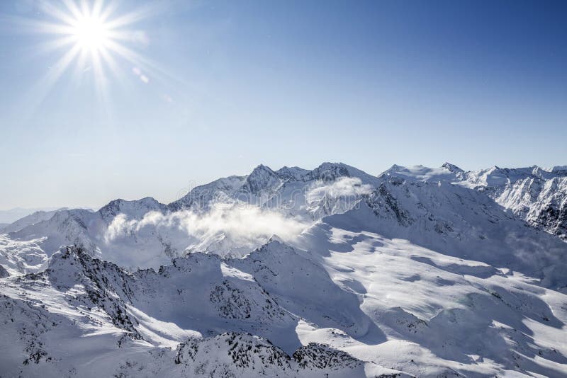 Winter summit alps stock image. Image of good, outdoor - 129749969