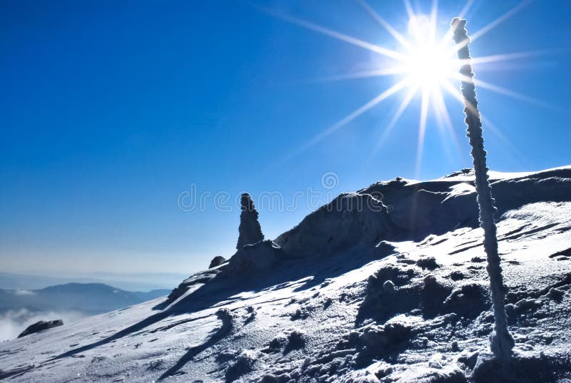 Winter sun stock photo. Image of peak, mountain, season - 16483452