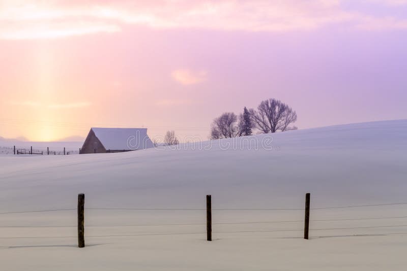 Winter Sun Dog Sunrise stock photo. Image of sunrise - 37760532