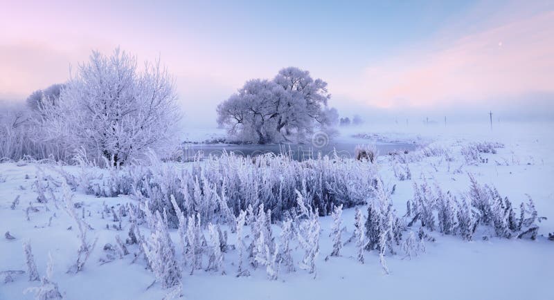 Frozen riverside stock photo. Image of sunris, landscape - 62758698