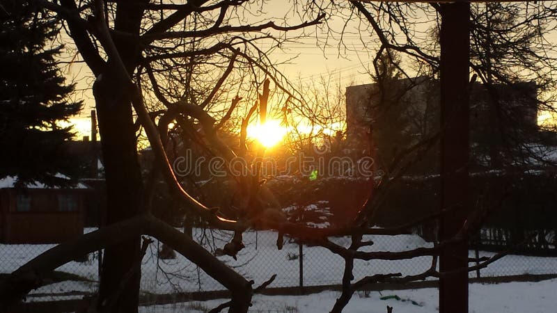 Winter sunrise stock image. Image of clouds, zima, spring - 50976391