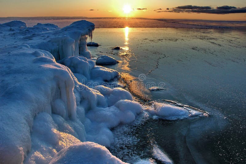 Winter Sunset stock image. Image of coast, canada, winter - 13531269