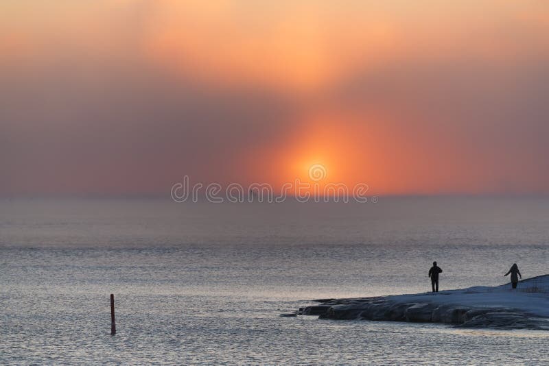 Winter Sunset stock photo. Image of colorful, helsinki - 56155840