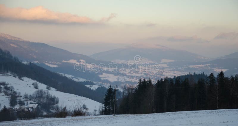 Winter sunset stock photo. Image of snow, forest, wielki - 48874084