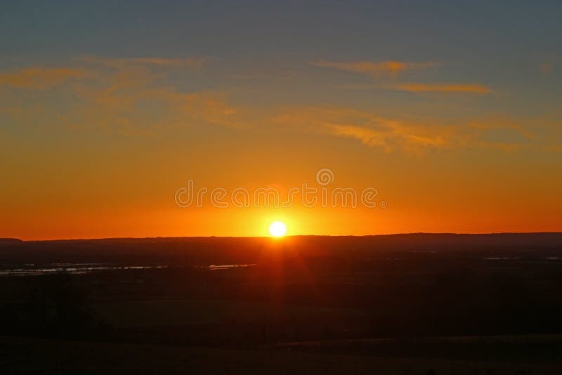 Winter Sunset in Rural England Stock Photo - Image of evening, orange ...