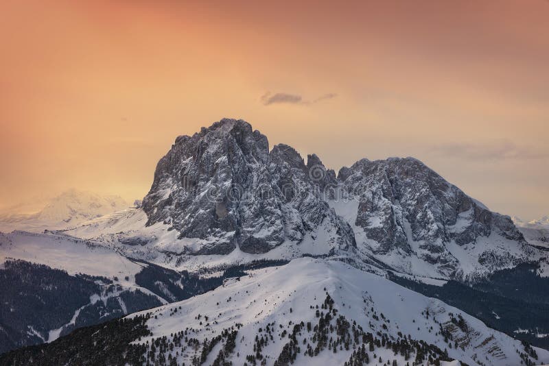 Winter sunset stock photo. Image of landscape, dolomite - 163959014