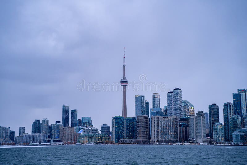 Winter Sunset View of Downtown Toronto from Lake Ontario Editorial ...
