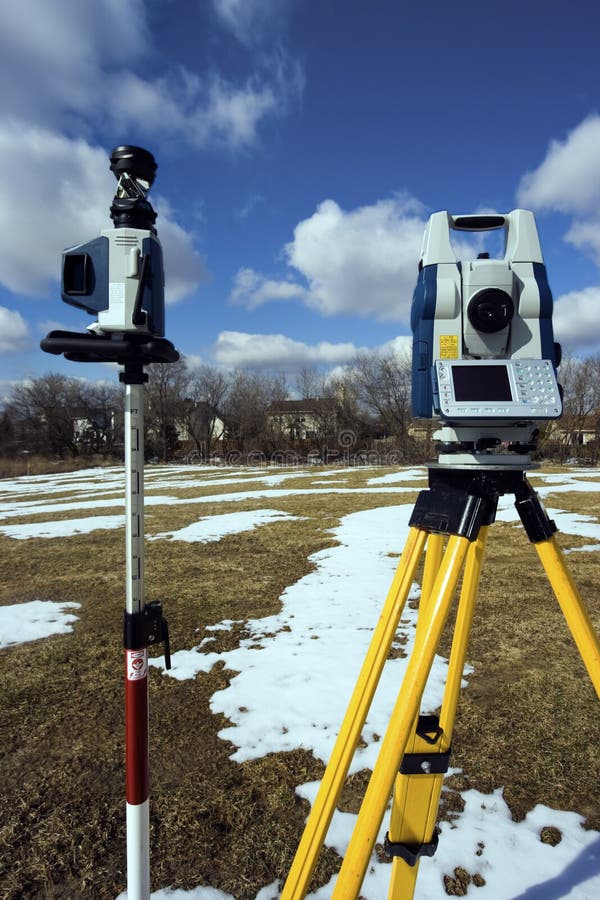 Residential Land Surveying stock image. Image of instrument - 4347589